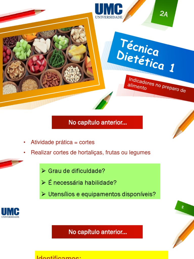 UMC - TD1 - 2A - Indicadores No Preparo de Alimentos | PDF | Alimentos | Comidas e bebidas