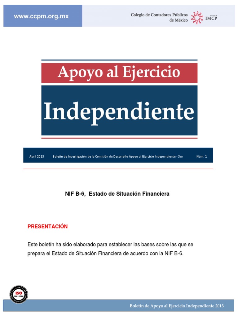 Nif B-6 | PDF | Estado financiero | Contabilidad