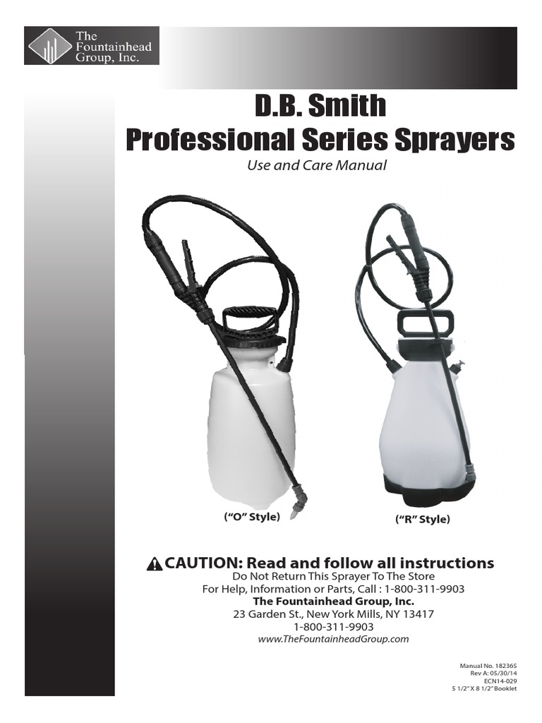 D.B. Smith Sprayer User Manual | PDF | Pump | Valve