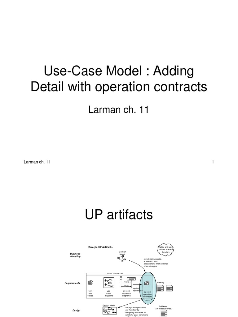 Use-Case Model: Adding Detail With Operation Contracts Detail With Operation Contracts | PDF ...