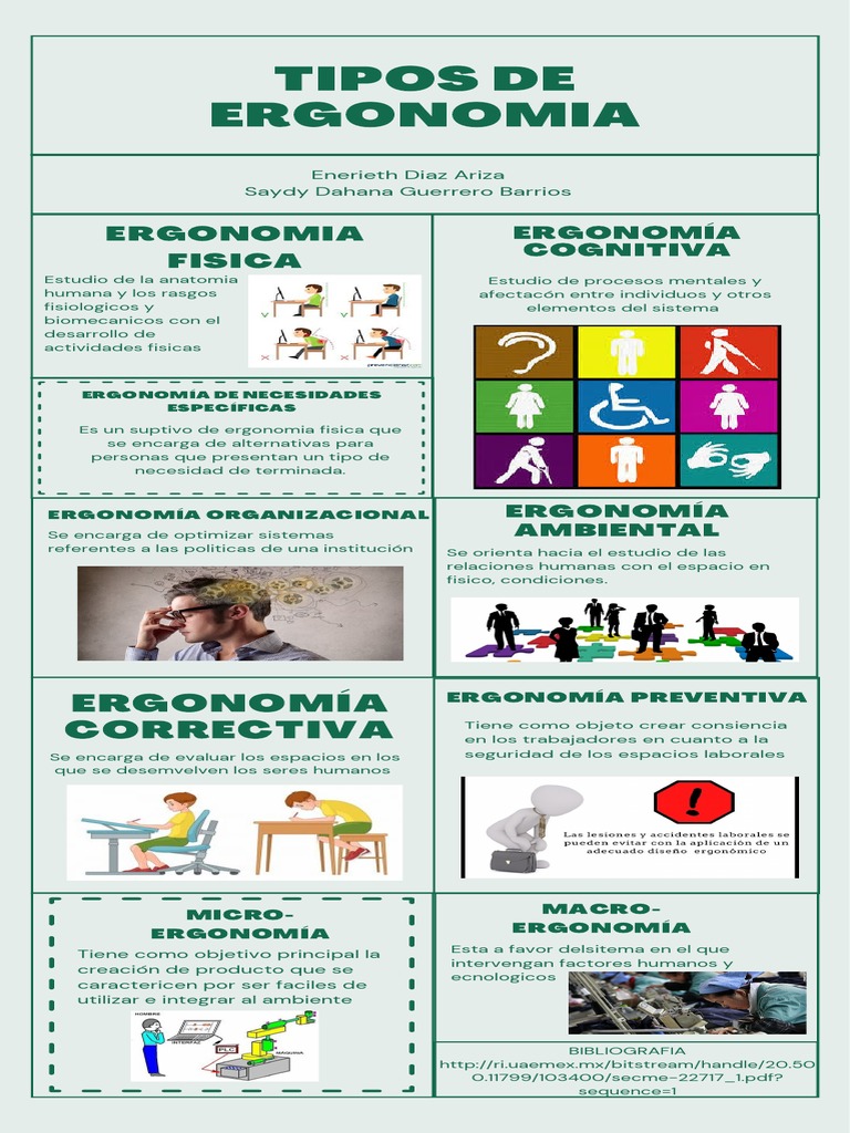 Infografia Tipos de Ergonomia | PDF | Factores humanos y ergonomía | Ciencia cognitiva