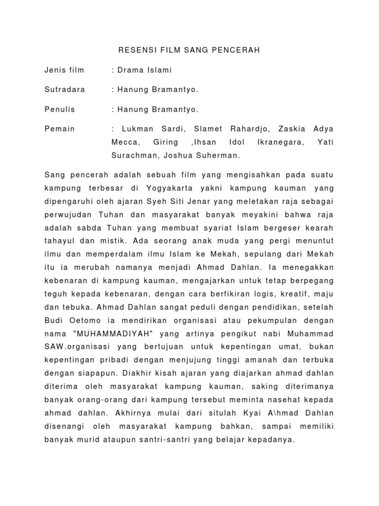 Resensi Film Sang Pencerah | PDF