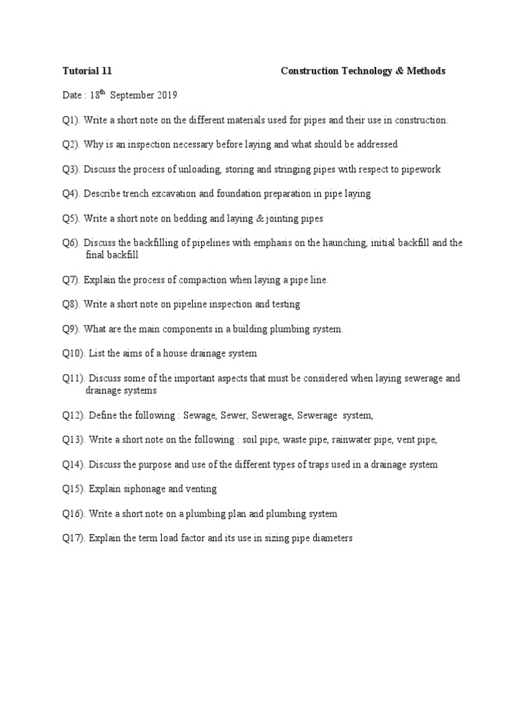 Plumbing Materials and Techniques Guide | PDF