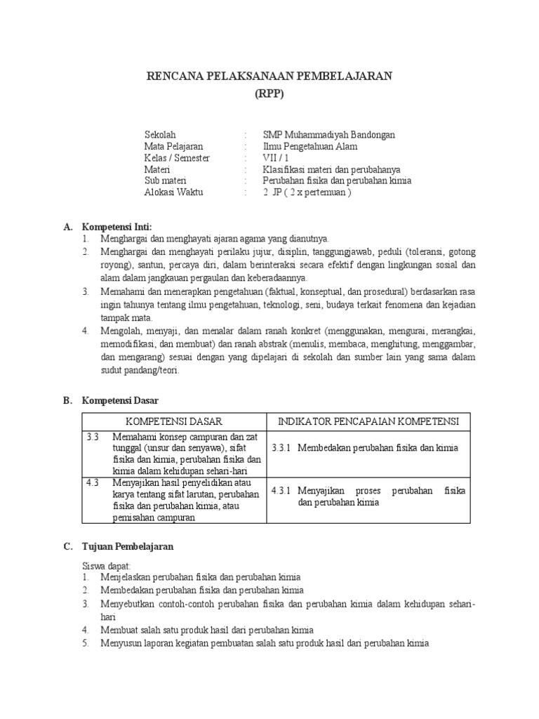 RPP Project Based LEarning | PDF