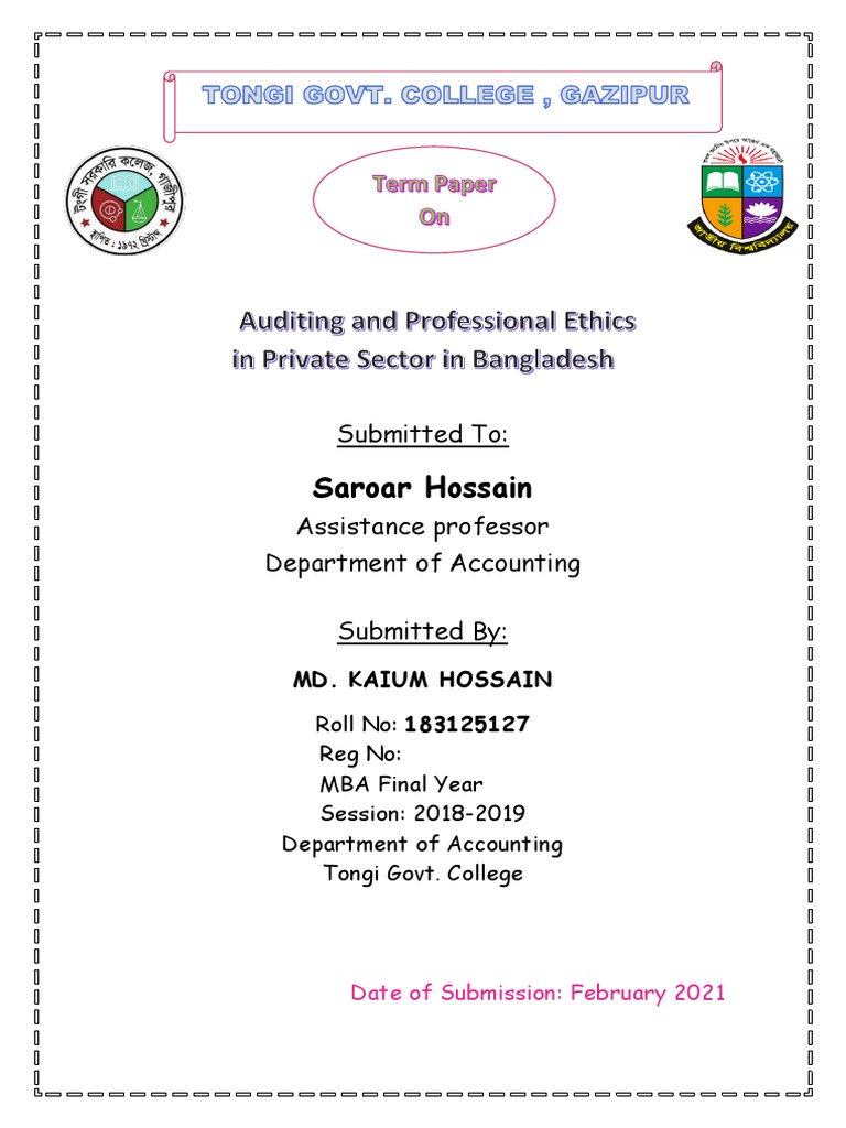 Term Paper Cover Page | PDF