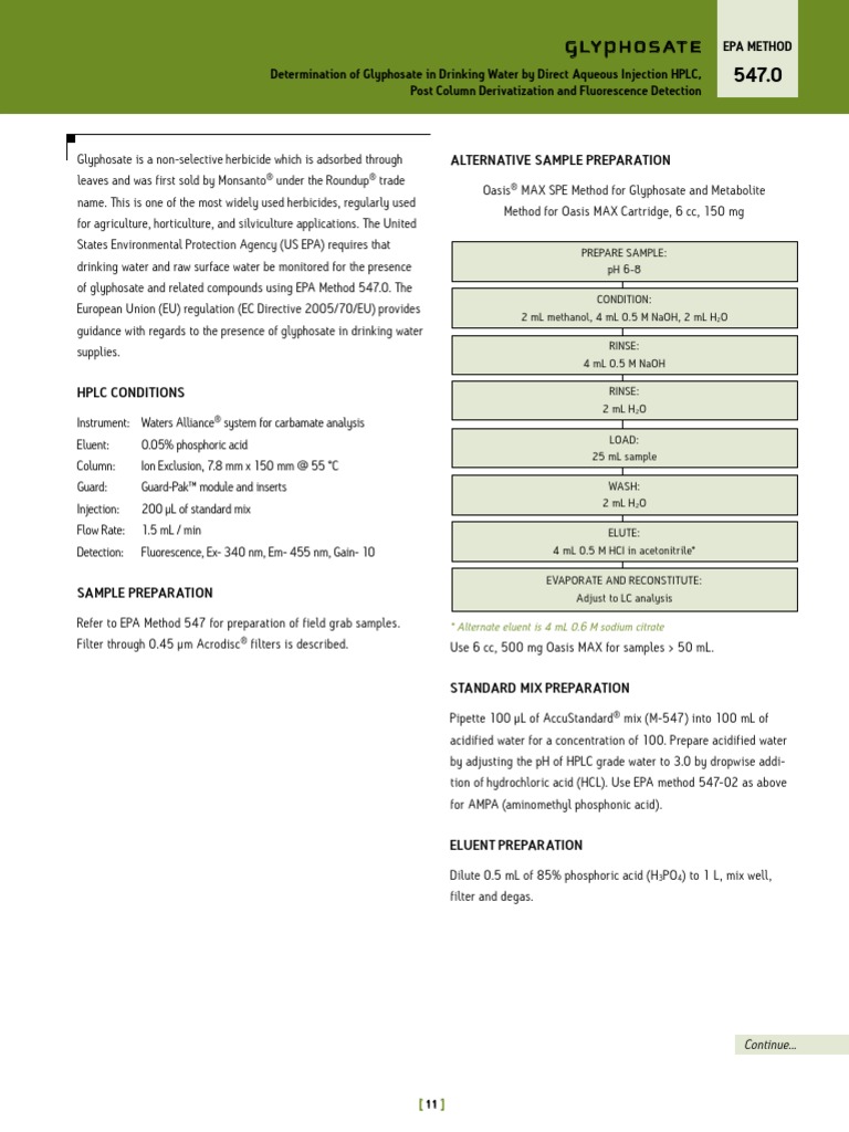 Determination of Glyphosate Use HPLC | PDF | High Performance Liquid ...
