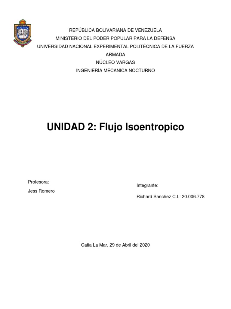 Mecánica de Fluidos: Flujo Isentrópico | PDF | Número de Mach | Olas
