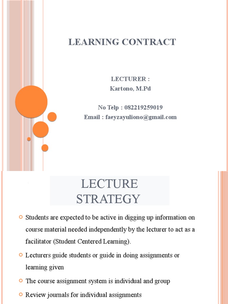 Learning Contract for a Nursing Course Outlining Student Expectations ...