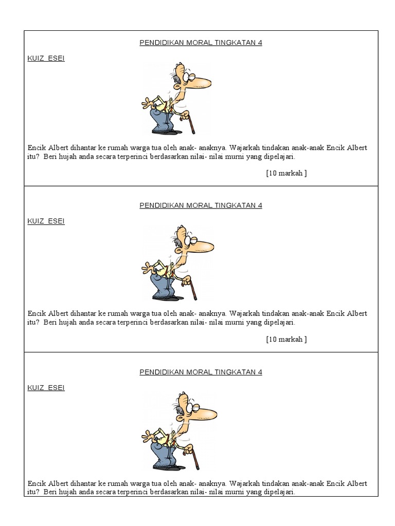 Esei Moral: Warga Tua dan Nilai Murni | PDF