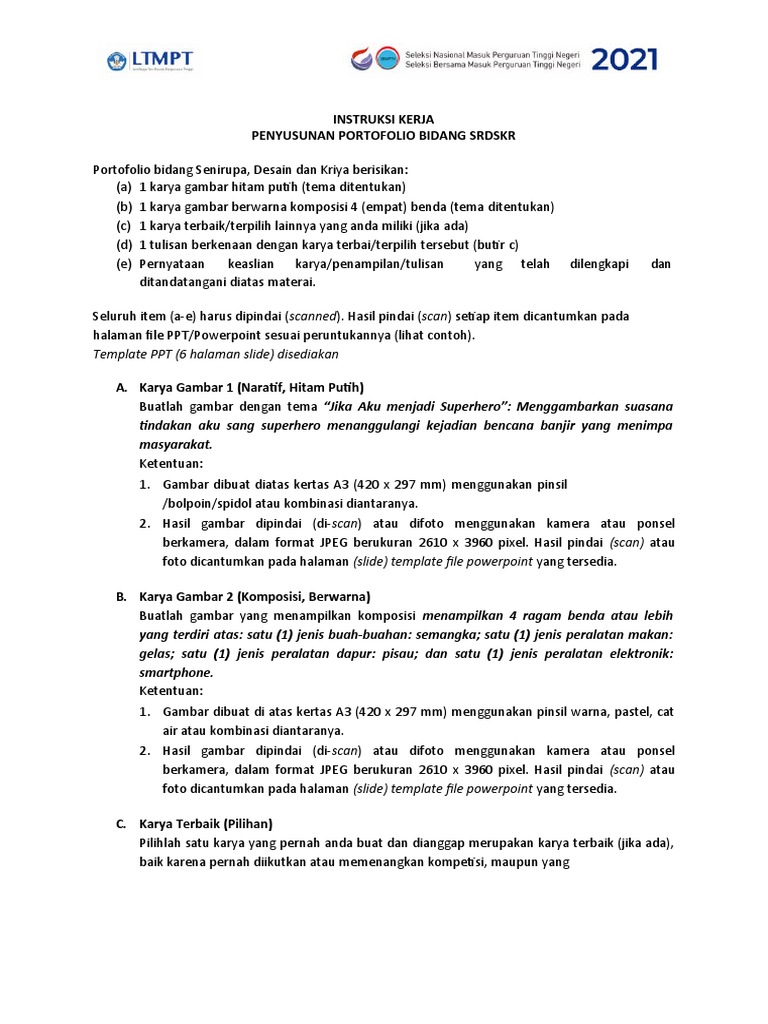 Panduan Portofolio SRDSKR | PDF