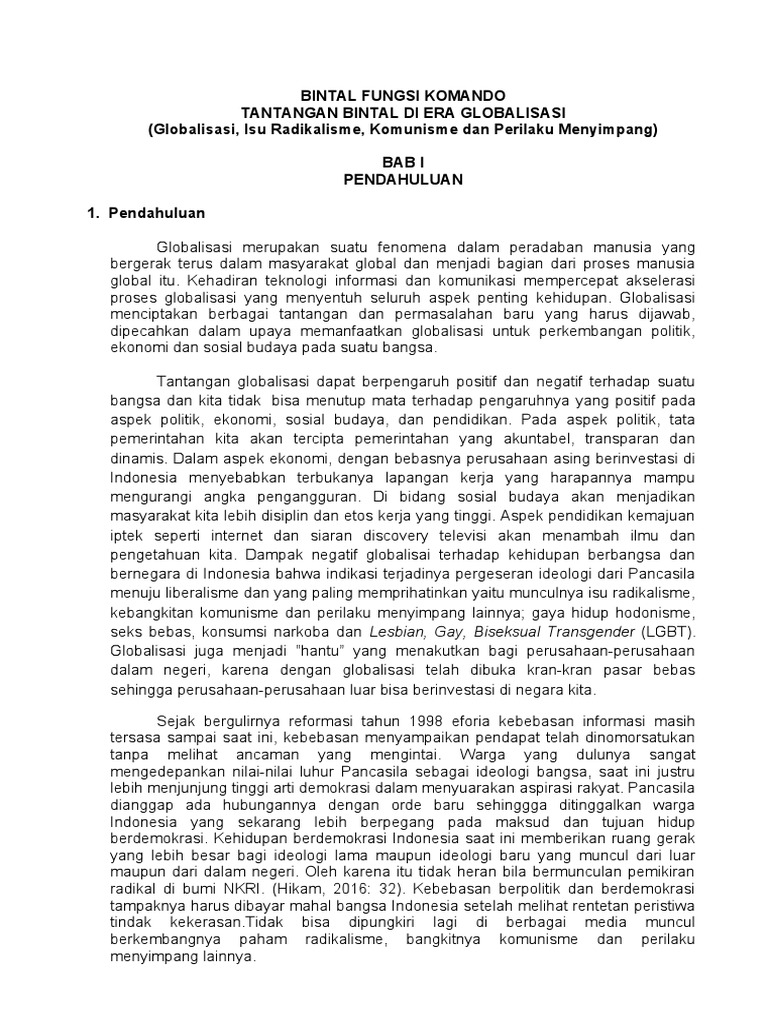 Tantangan Bintal di Era Globalisasi | PDF