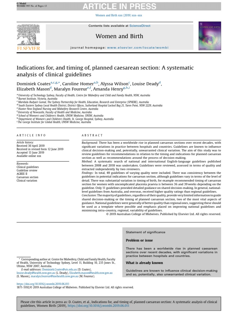 Women and Birth | PDF | Caesarean Section | Childbirth