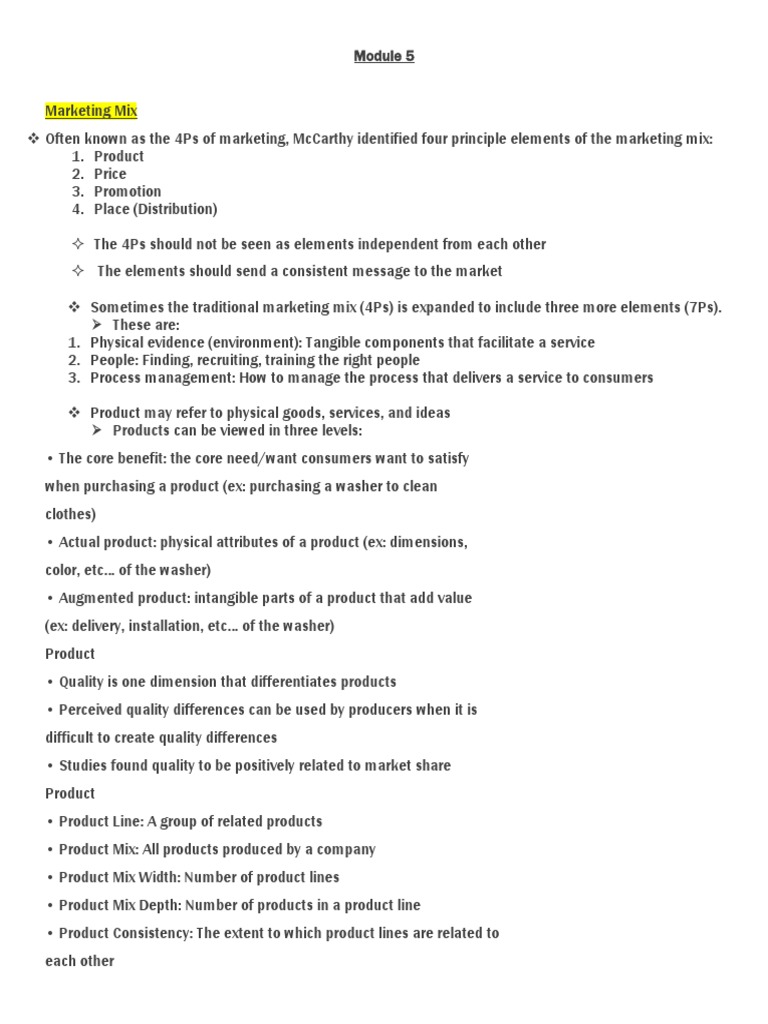 Marketing Mix - 4Ps of Marketing | PDF | Pricing | Marketing