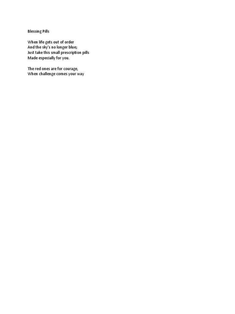 Blessing Pills for Life's Challenges | PDF
