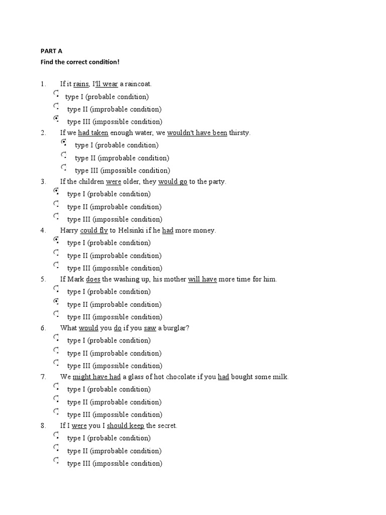 Conditional Sentences Exercise Guide | PDF