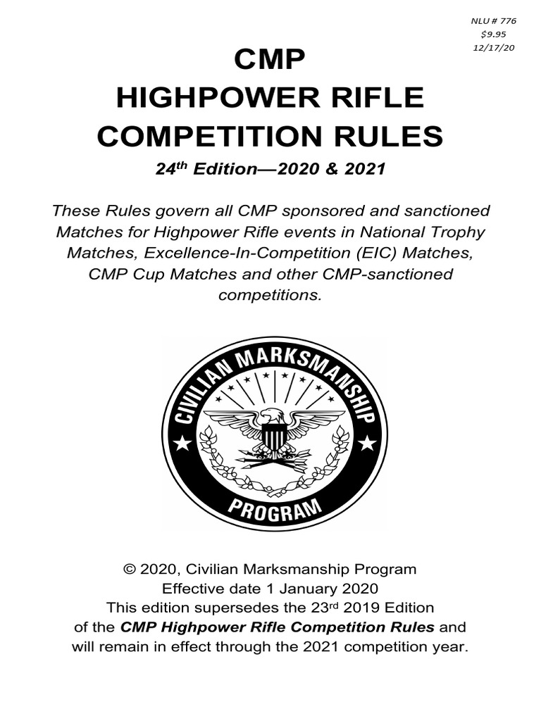 High Power Rifle Rules CMP 2020 - 2021 | PDF | Marksman | Projectile ...