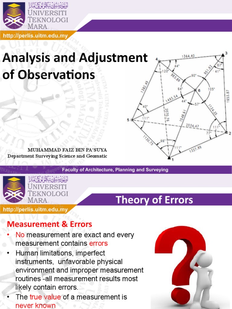 Chapter 3 Analysis and Adjustment of Observations | Download Free PDF | Observational Error ...