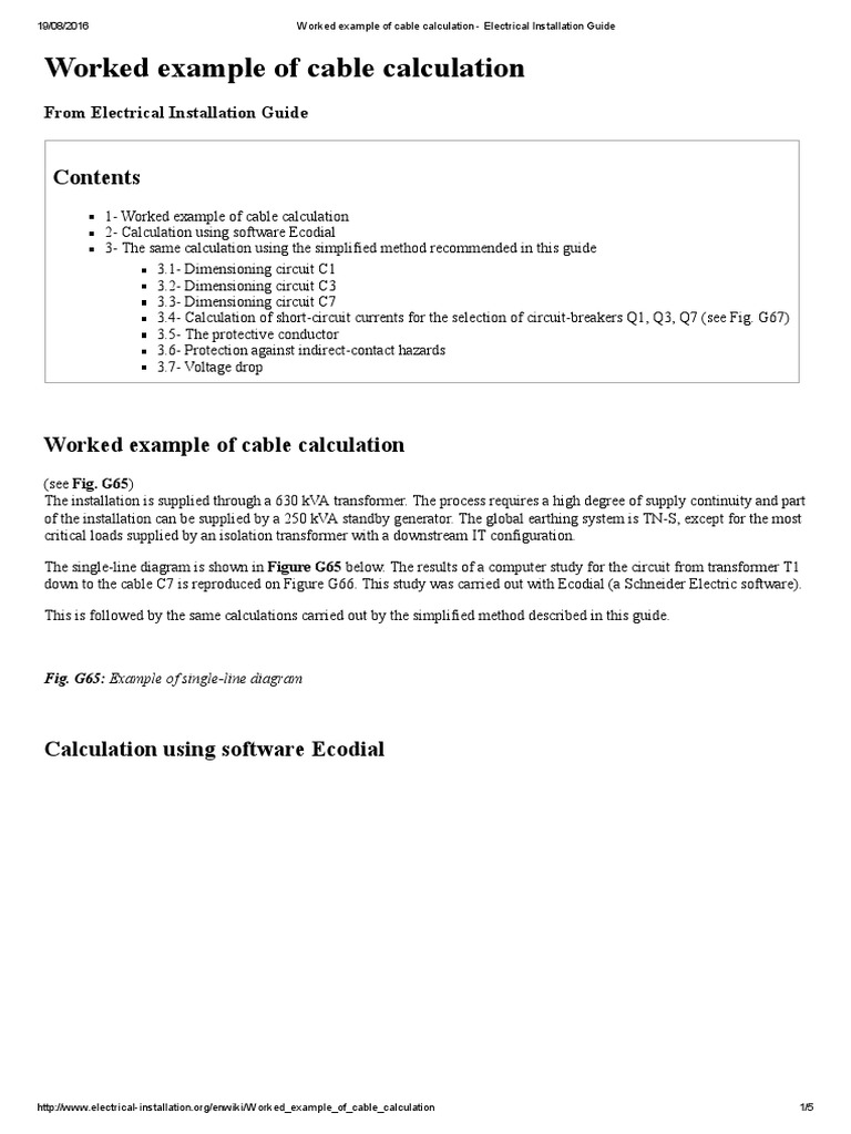 Worked Example of Cable Calculation - Electrical Installation Guide ...