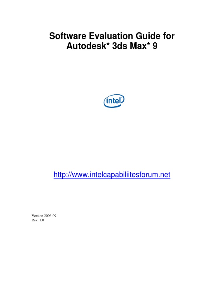 Software Evaluation Guide For Autodesk 3ds Max 9: Version 2006-09 Rev ...