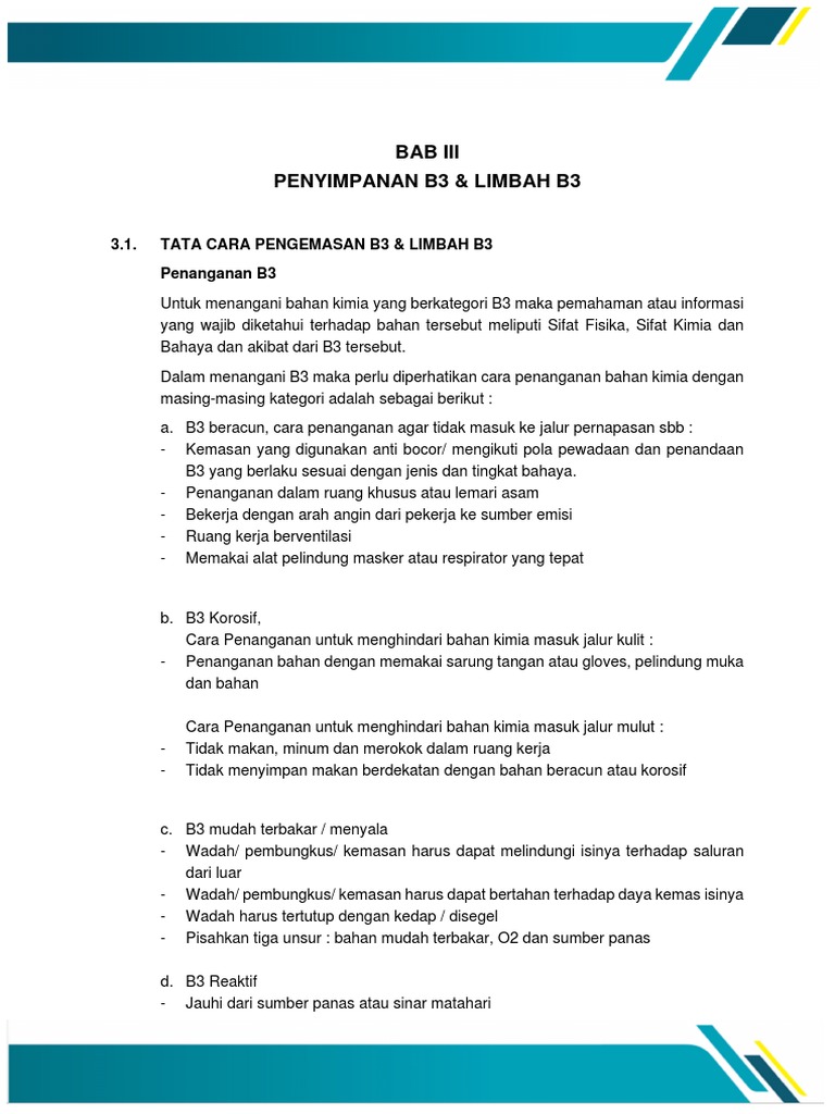 Panduan Penyimpanan Bahan B3 Aman | PDF