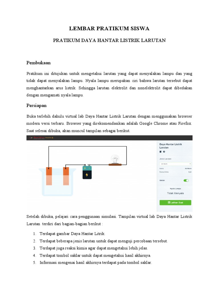 Lks Daya Hantar Listrik Larutan | PDF