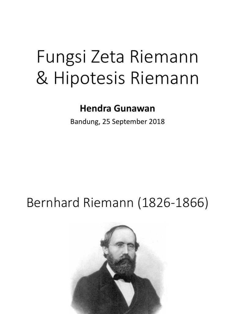 Fungsi Zeta Riemann Hipotesis Riemann | PDF