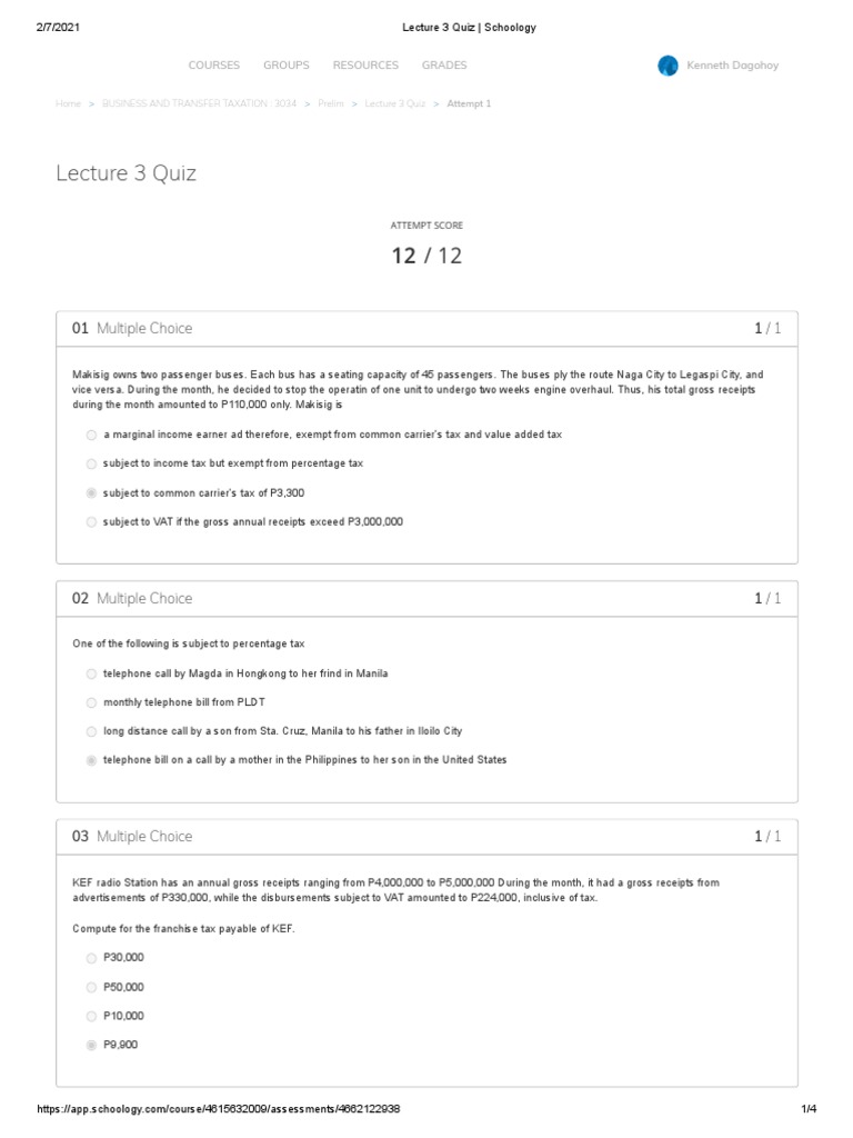 Lecture 3 Quiz - Schoology | PDF | Initial Public Offering | Value ...