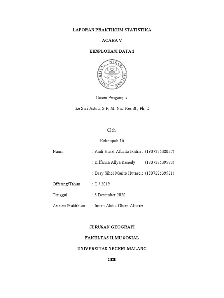 Laporan Praktikum Statistika | PDF