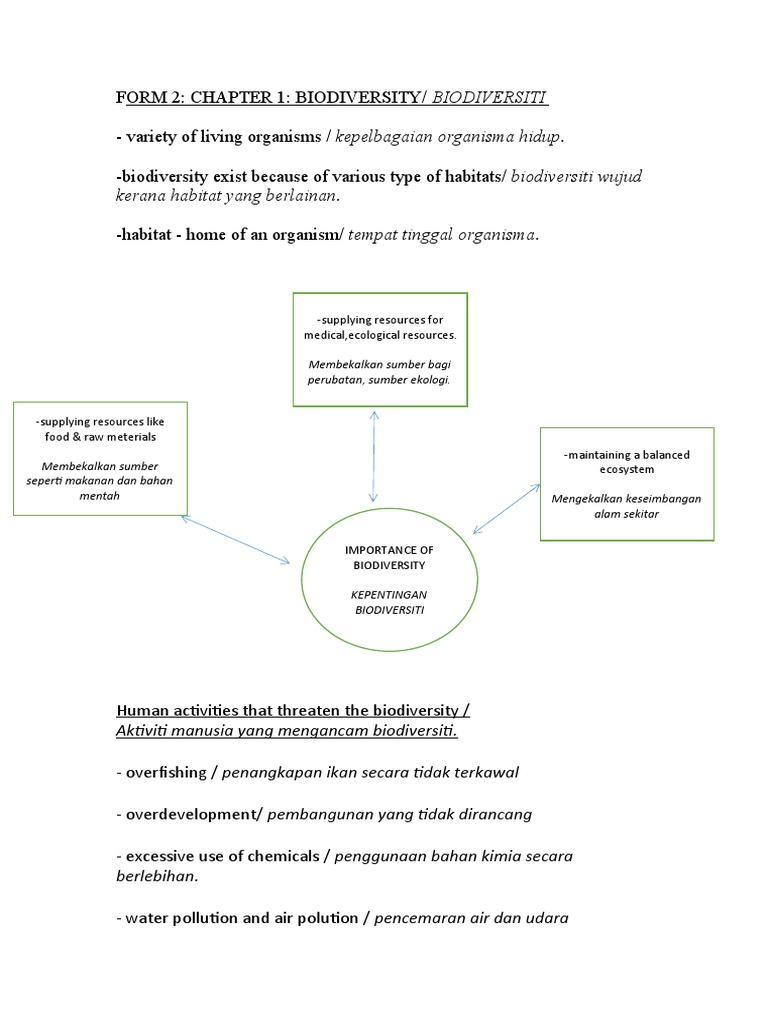 FORM 2 Notes | PDF | Biodiversity | Habitat