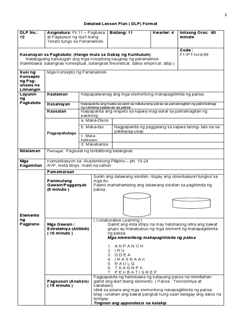 Tentatibong Balangkas 5 | PDF