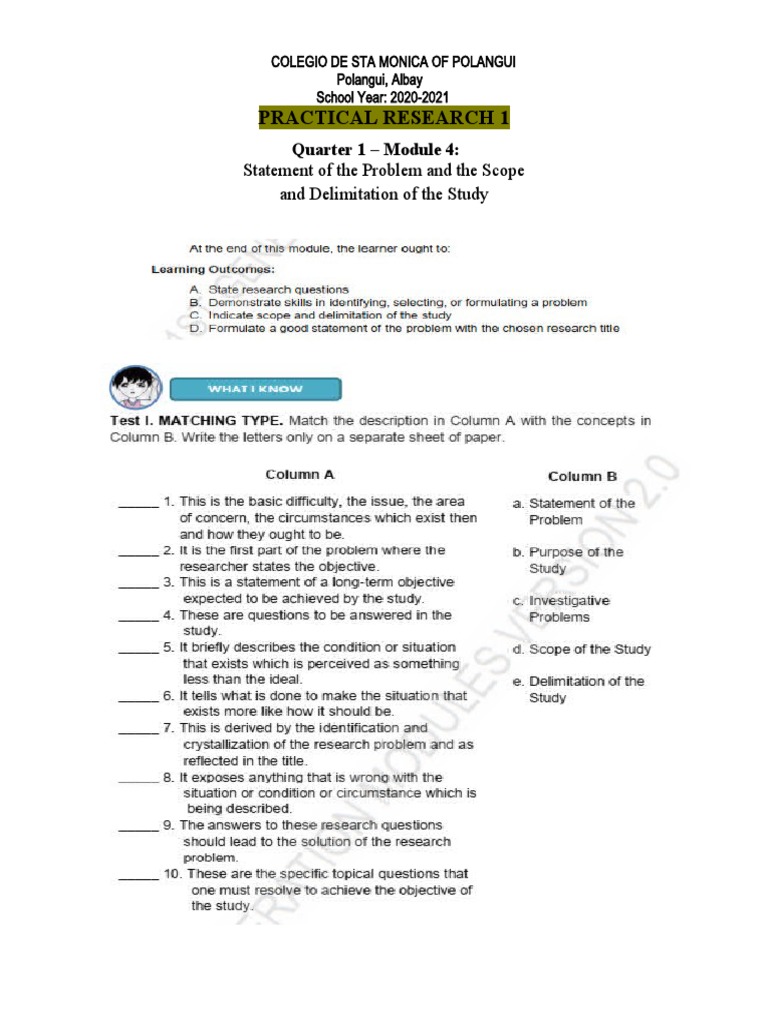 Practical Research 1 - Module 4 | PDF