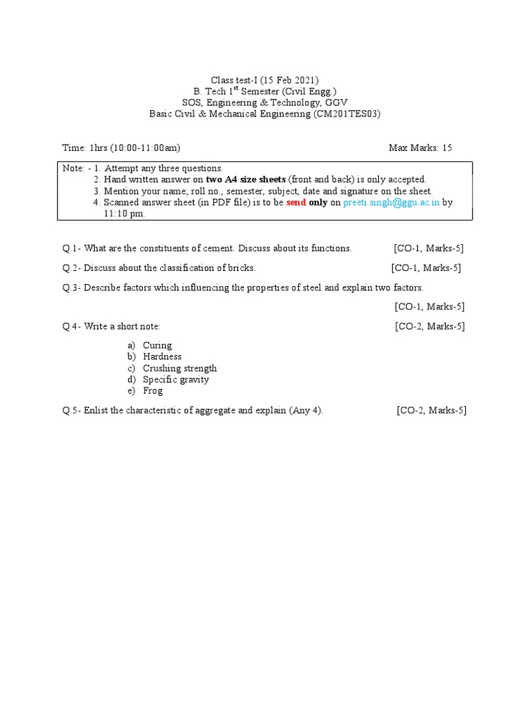 BCME CT-1 Civil | PDF