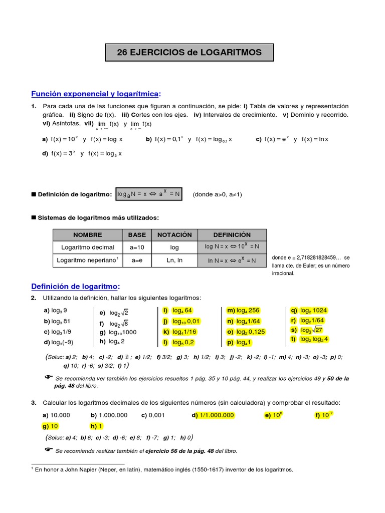 Logaritmos y Exponentes | PDF | Logaritmo | Funciones y mapeos
