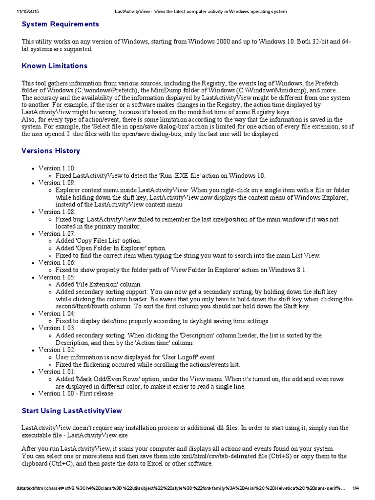 LastActivityView - View The Latest Computer Activity in Windows ...