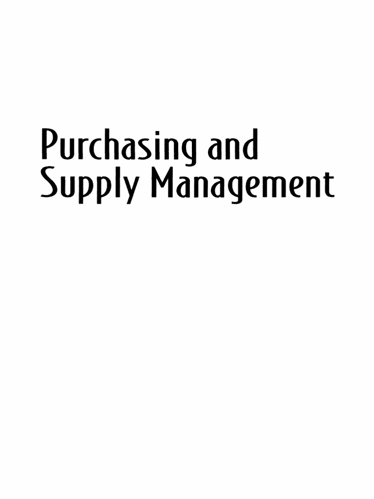 Purchasing and Supply Management | PDF | Inventory | Business
