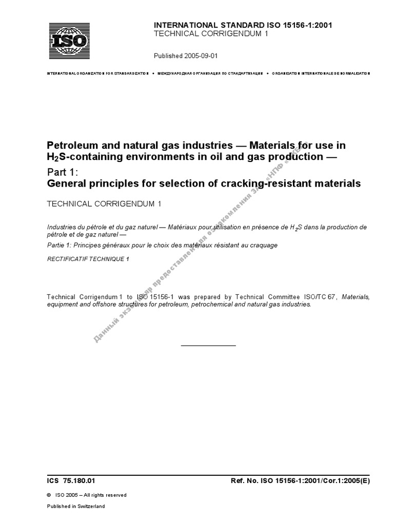 ISO - 15156-1 2001 - Cor - 1 2005 (E) Ang | PDF | Transparent Materials ...