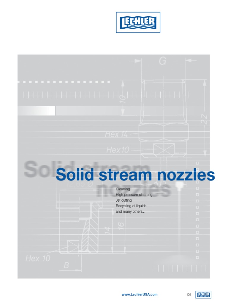 High Pressure Solid Stream Nozzles | PDF | Nozzle | Stainless Steel