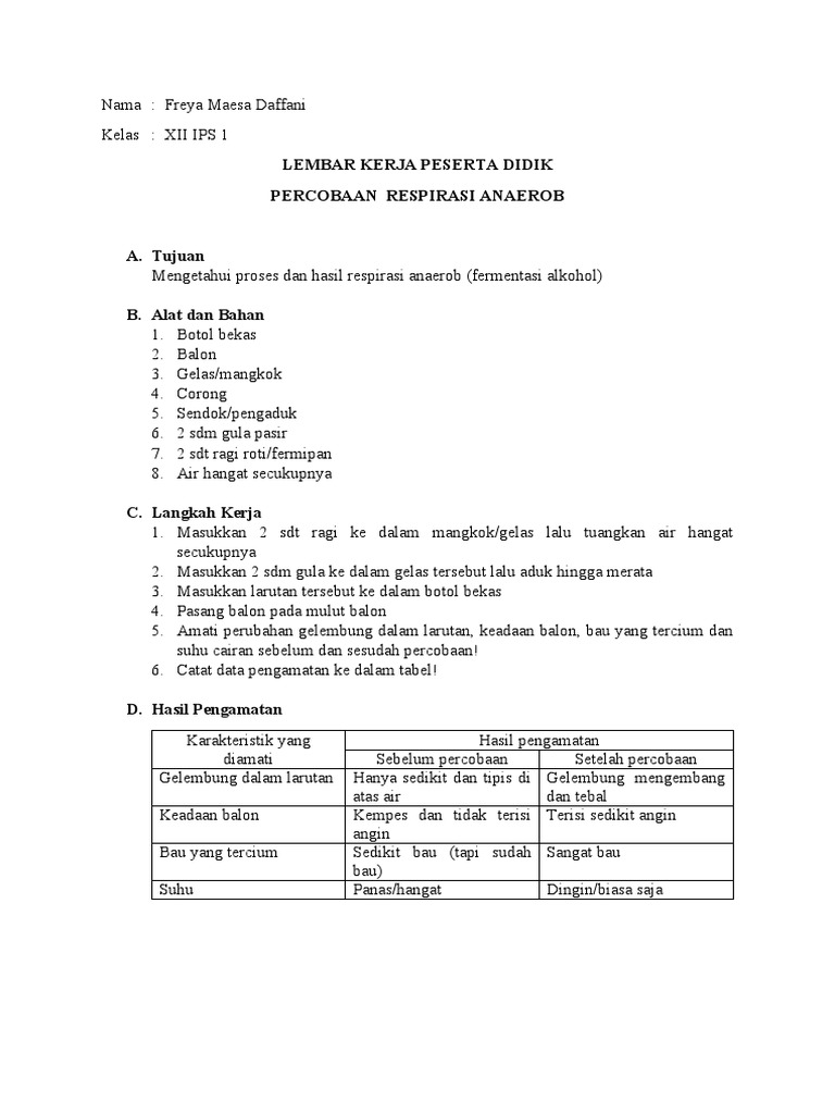 LKPD Uprak Bio Lm-Nama-Kelas | PDF