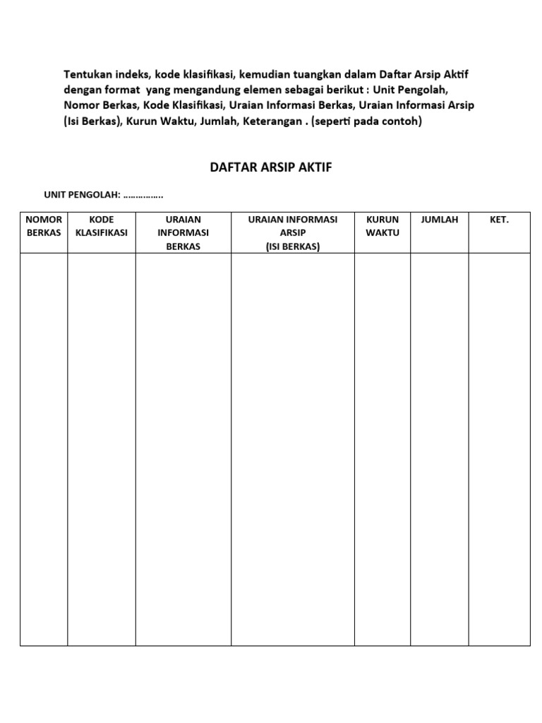 DAFTAR ARSIP AKTIF | PDF