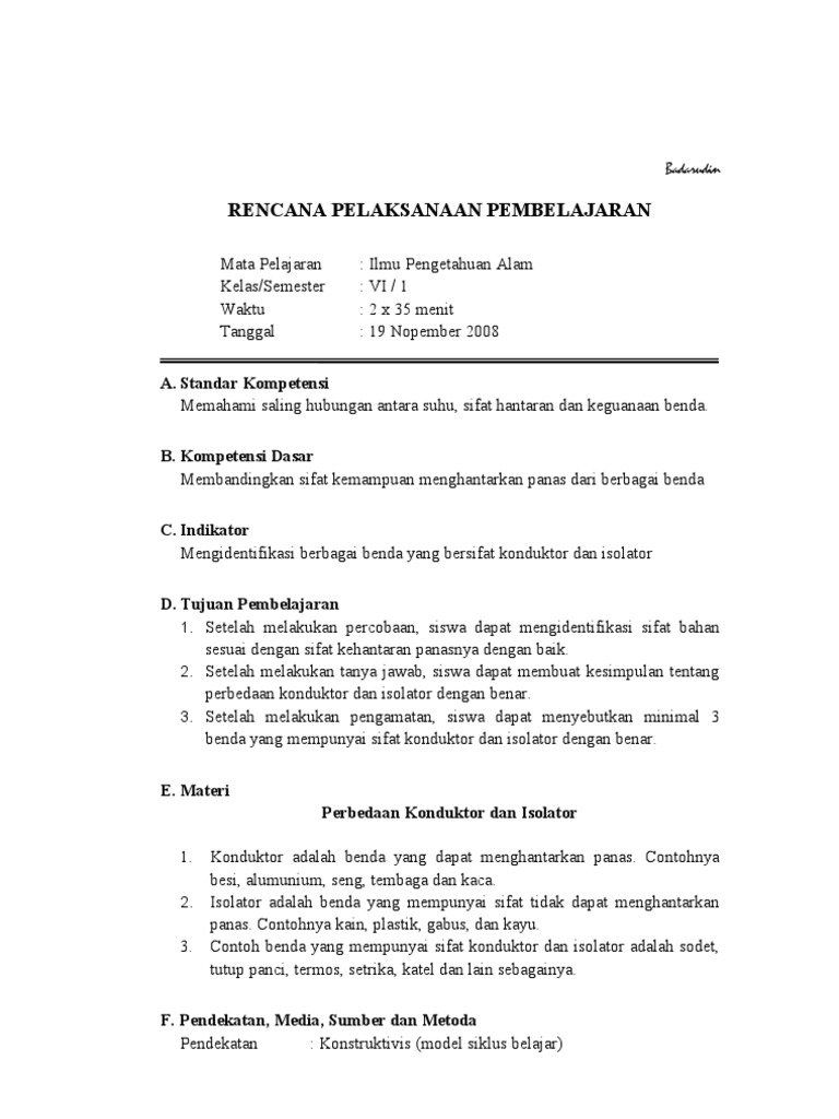 Contoh RPP Ipa | PDF