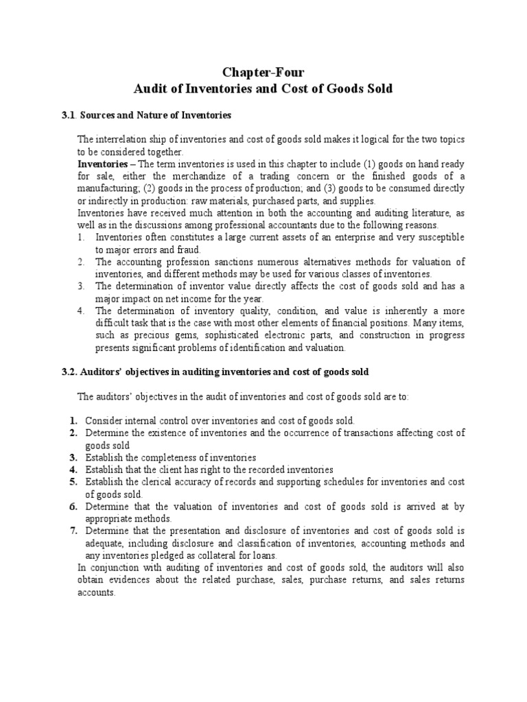 4-Auditing 2 - Chapter Four | PDF | Inventory | Audit