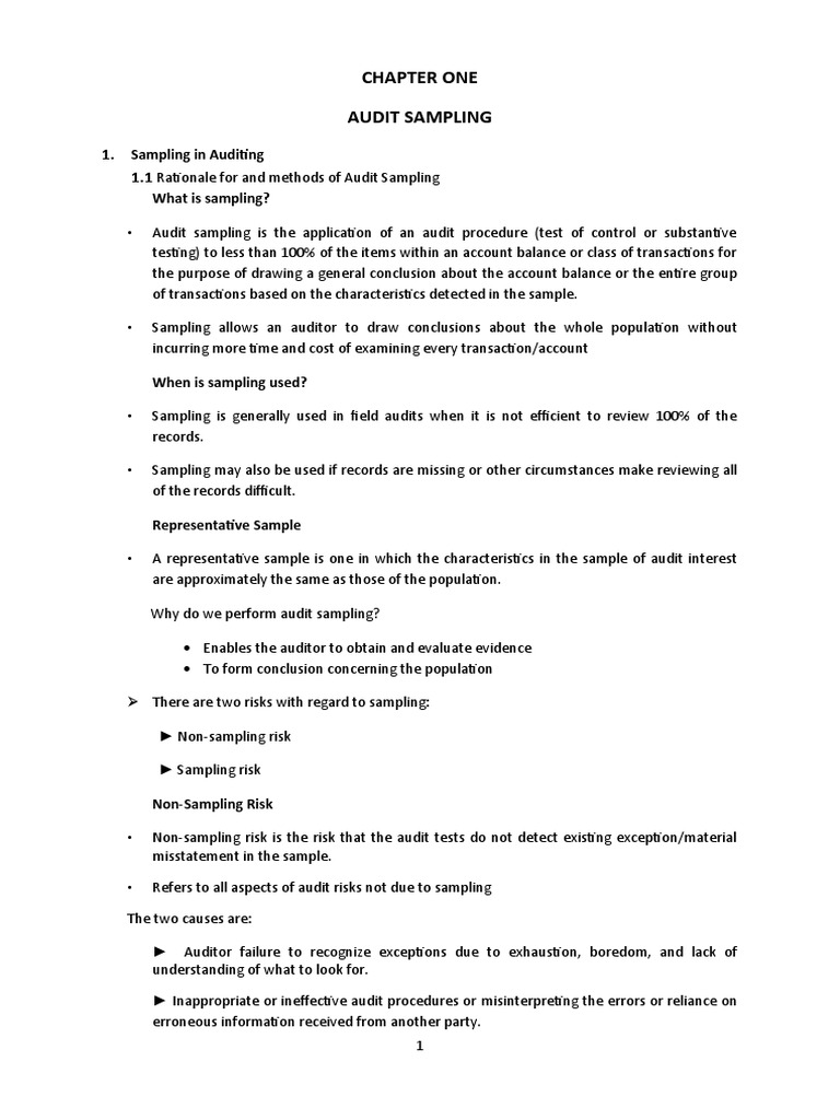 1 Auditing 2 Chapter One | PDF | Sampling (Statistics) | Audit