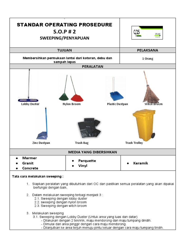 Cetak Sop 2 Sweeping | PDF