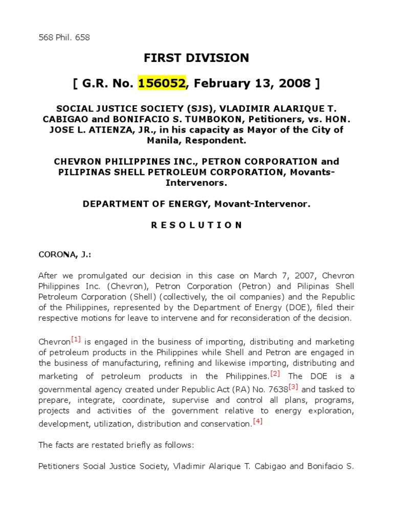 SJS vs. Atienza | PDF | Intervention (Law) | Injunction