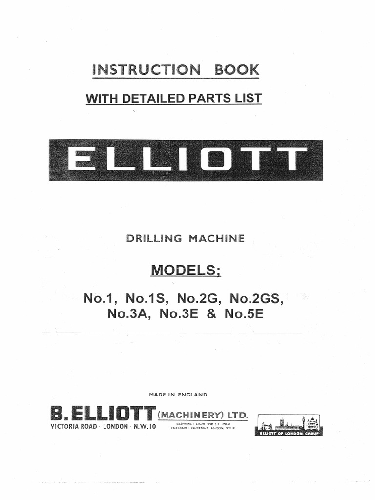 High Res Printing PDF Elliott Progress Drilling Machines Manual | PDF