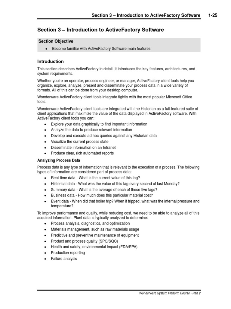 Section 3 - Introduction To Activefactory Software 1-25 | PDF | Windows ...