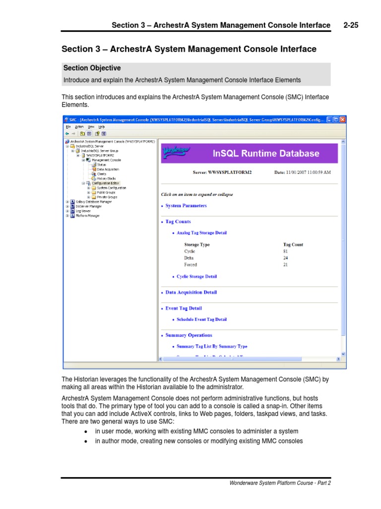 Section 3 - Archestra System Management Console Interface 2-25 | PDF ...