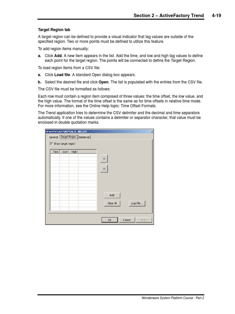 Target Region Tab: Section 2 - Activefactory Trend 4-19 | PDF | Comma Separated Values ...
