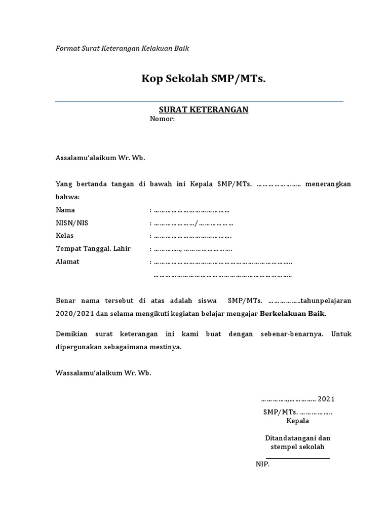 Format Surat Ppdb Cmbbs 2021 Pdf