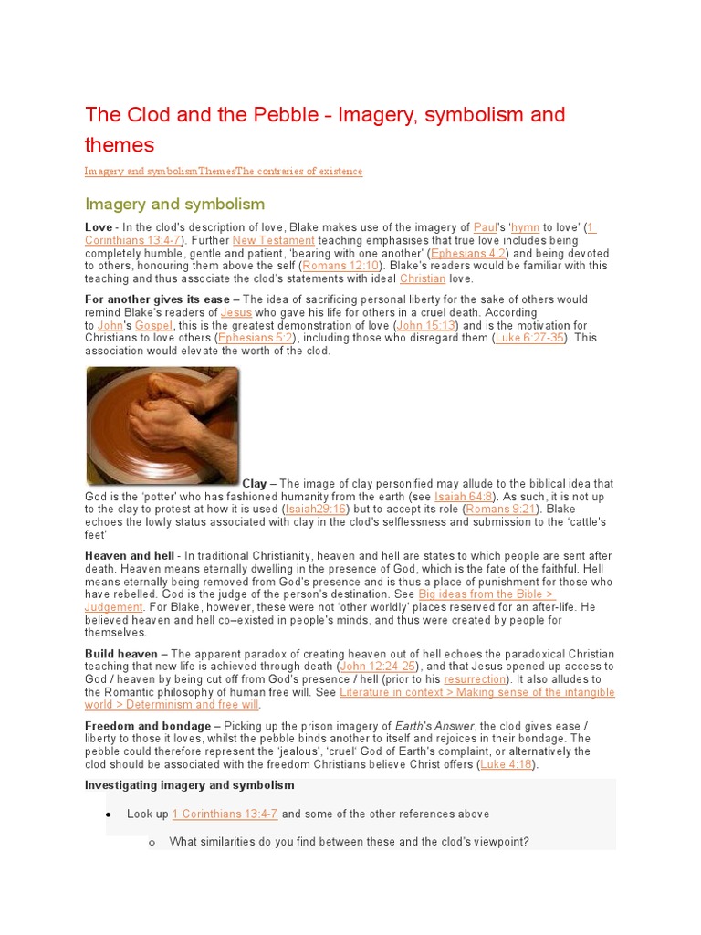 William Blake's The Clod and the Pebble - Analysis of Imagery, Symbolism and Themes | PDF ...